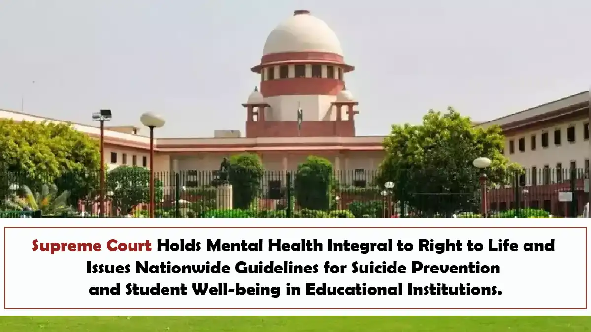 Mental Health Policy & CBI Probe in Student Death Case